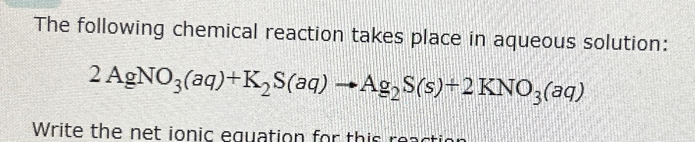 Solved The following chemical reaction takes place in | Chegg.com