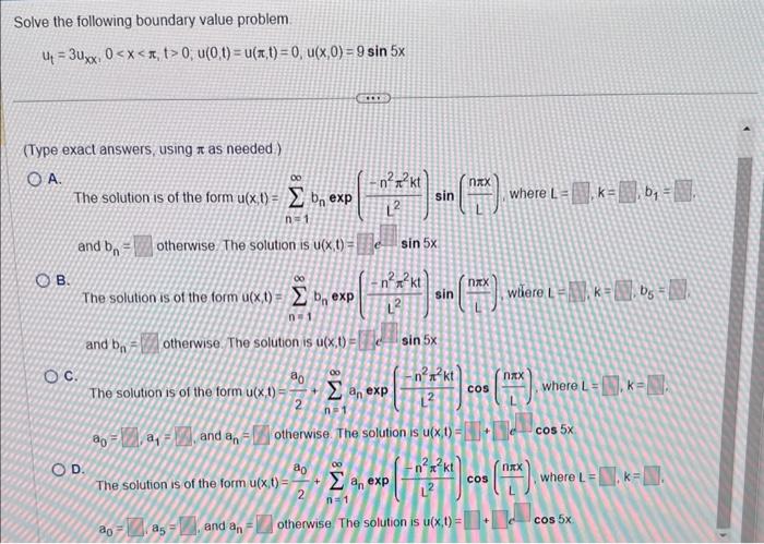 Solved Solve the following boundary value problem. \\[ | Chegg.com