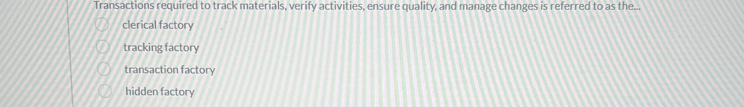 Solved Transactions required to track materials, verify | Chegg.com