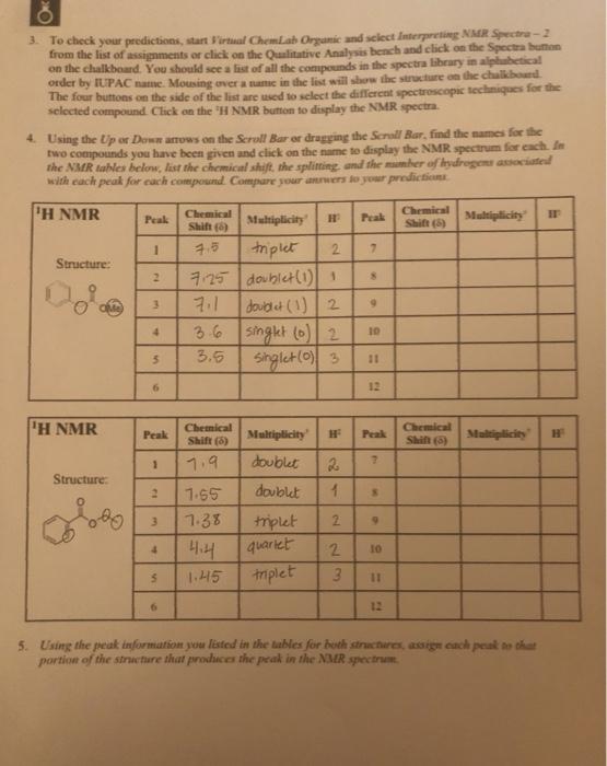 Solved 6-3: Interpreting NMR Spectra - 2 Interpreting NMR | Chegg.com