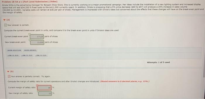 Solved Problem 18-5A - (Part Level Submission) (Video) Once | Chegg.com