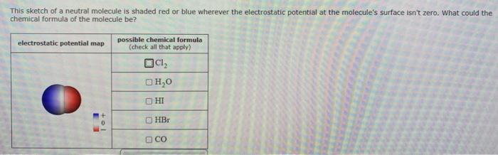 Solved This sketch of a neutral molecule is shaded red or | Chegg.com