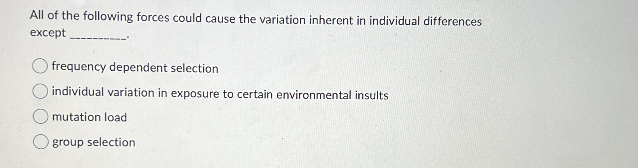 Solved All of the following forces could cause the variation | Chegg.com