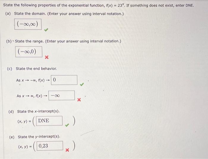 Solved State the following properties of the exponential | Chegg.com