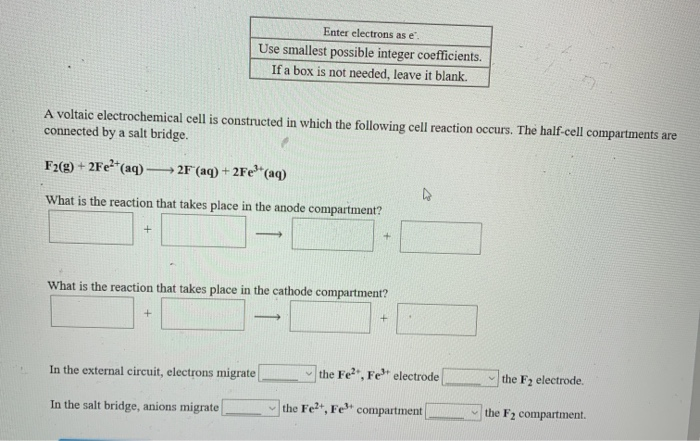 Solved Enter electrons as e Use smallest possible integer | Chegg.com