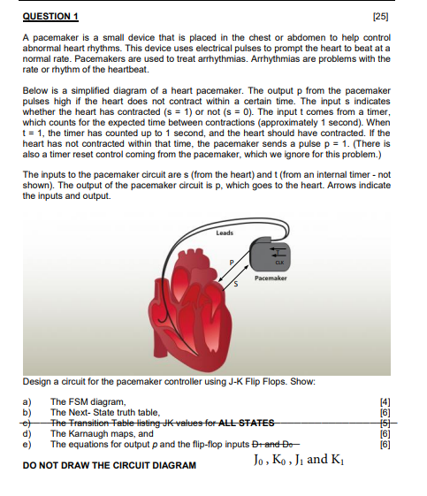 Solved QUESTION 1A pacemaker is a small device that is | Chegg.com