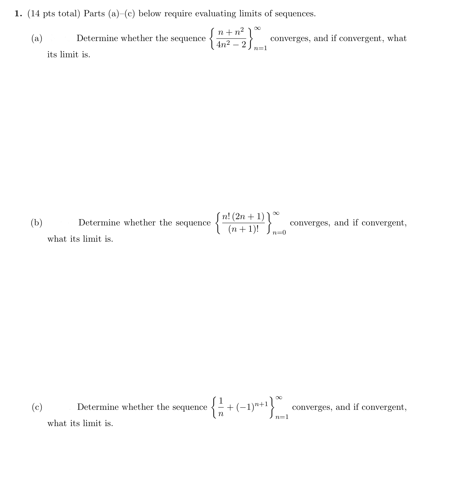 Solved (14 ﻿pts total) ﻿Parts (a)-(c) ﻿below require | Chegg.com