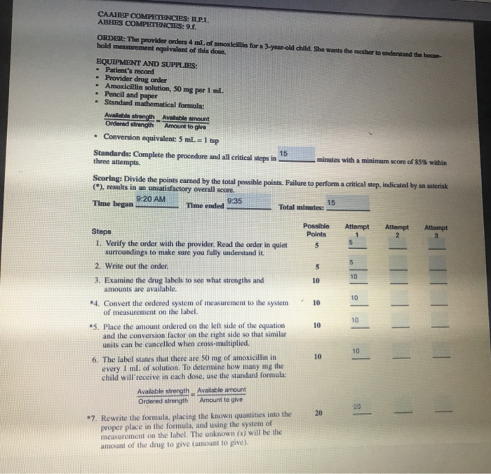 CAAHEP COMPETENCIES HPI ABHES COMPETENCIES: 9.. | Chegg.com