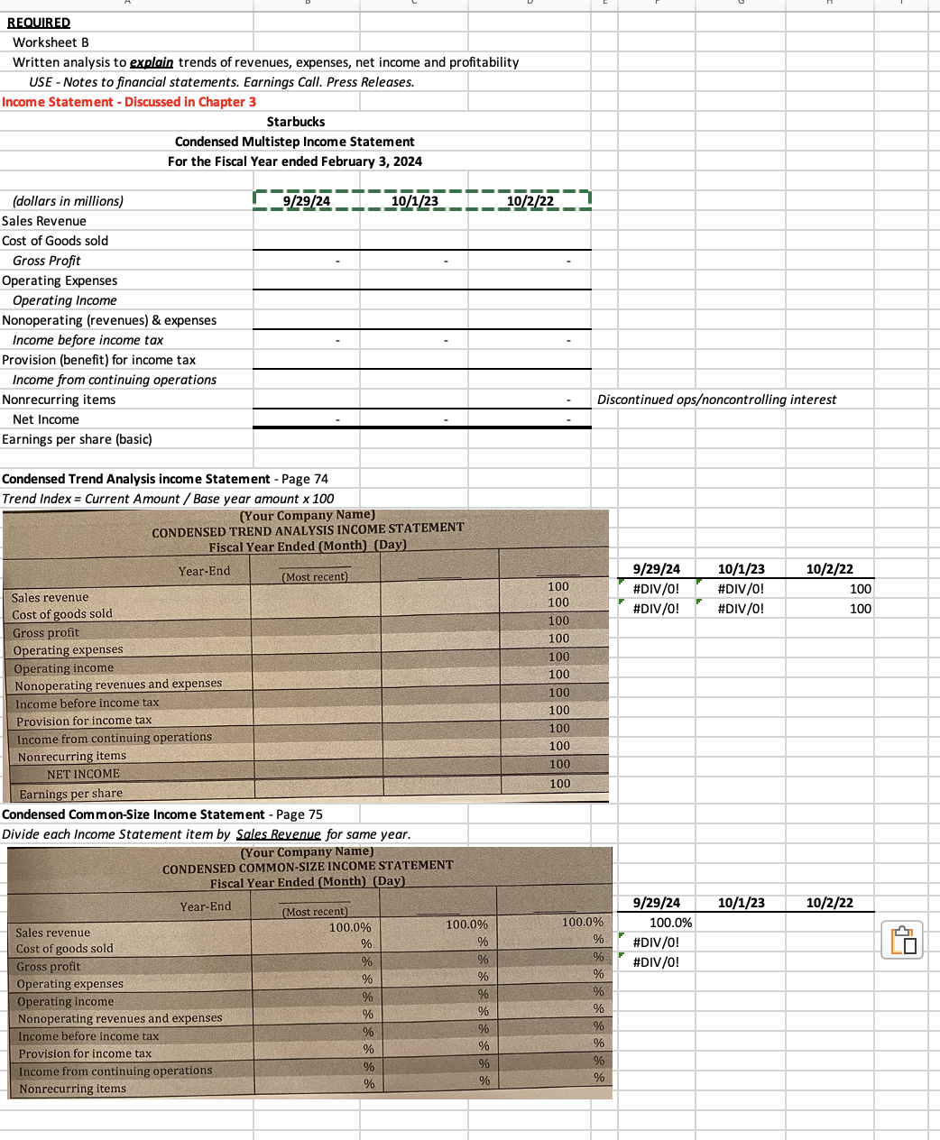 Solved Solve and fill out worksheet B. ﻿REOUIREDWorksheet | Chegg.com