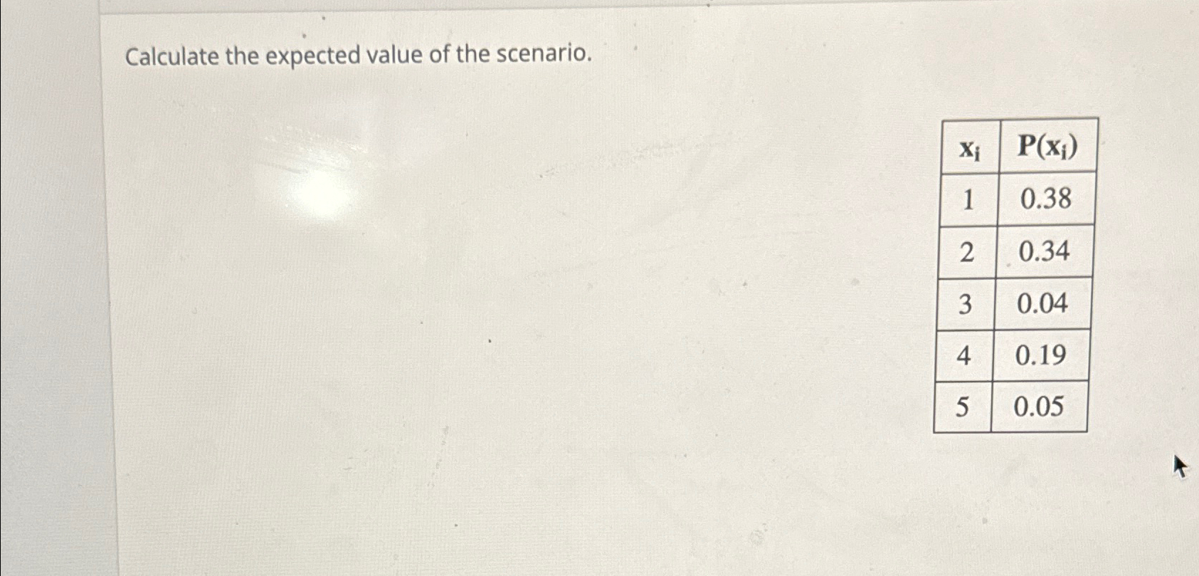 Solved Calculate the expected value of the | Chegg.com