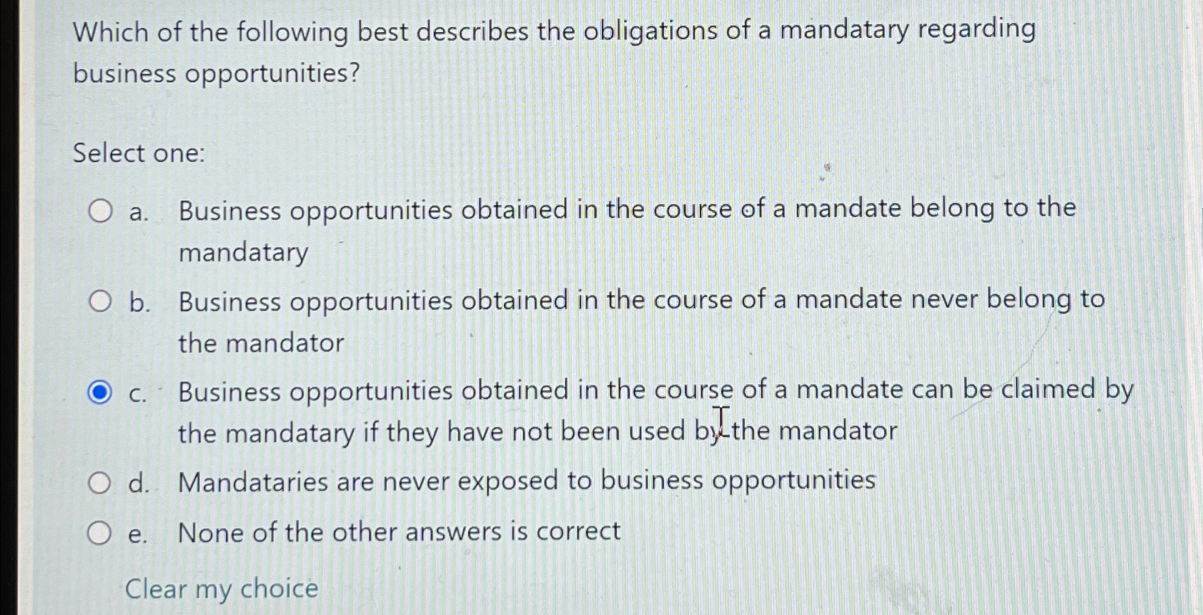 Solved Which of the following best describes the obligations | Chegg.com
