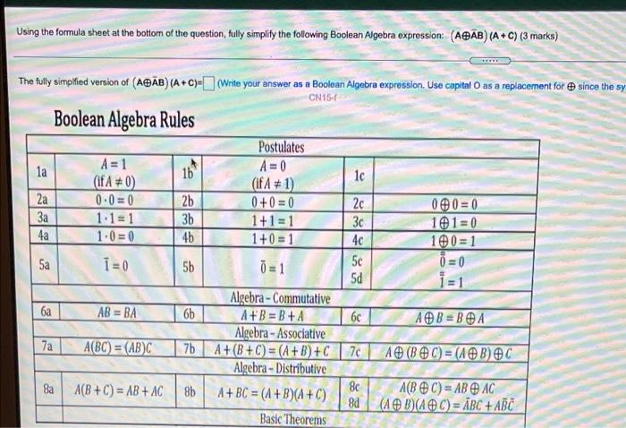 Solved Using the formula sheet at the bottom of the | Chegg.com
