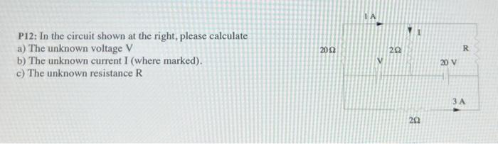 Solved P12: In the circuit shown at the right, please | Chegg.com
