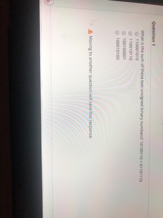 Solved Question 1 What is the sum of these two unsigned | Chegg.com