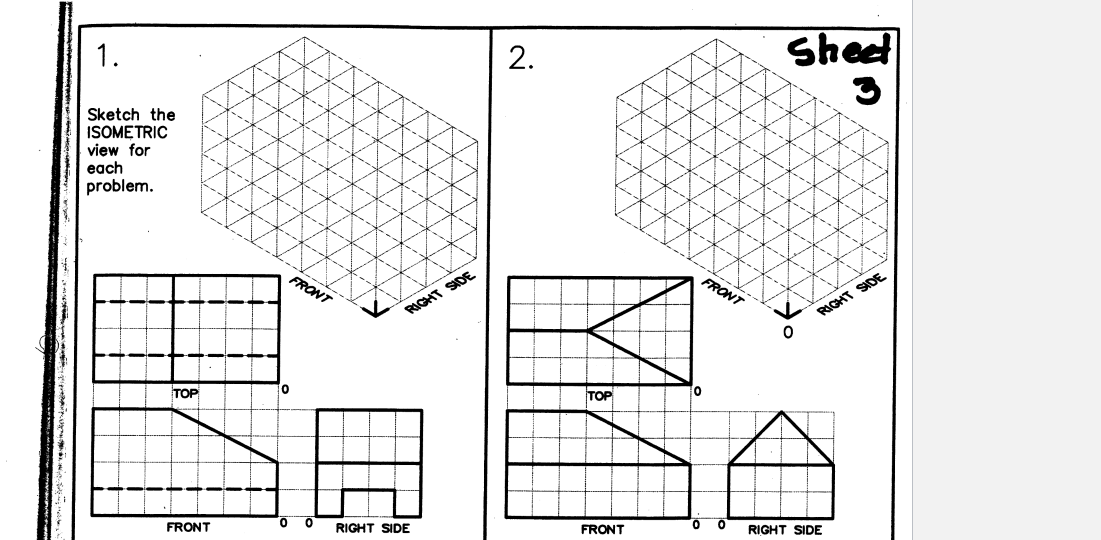 Solved 1 . ﻿Sketch the ISOMETRIC view for each problem.do | Chegg.com