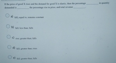 Solved If the priee of good x ﻿rises and the demand for good | Chegg.com