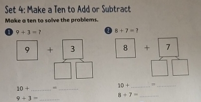 Solved Set 4: Make a Ten to Add or SubtractMake a ten to | Chegg.com