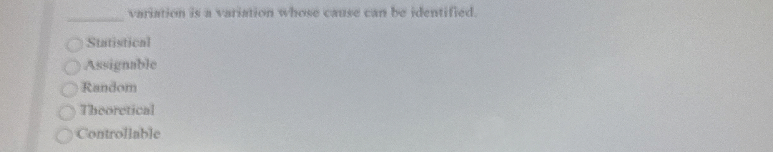 Solved warimtion is a variation whose cause can be | Chegg.com