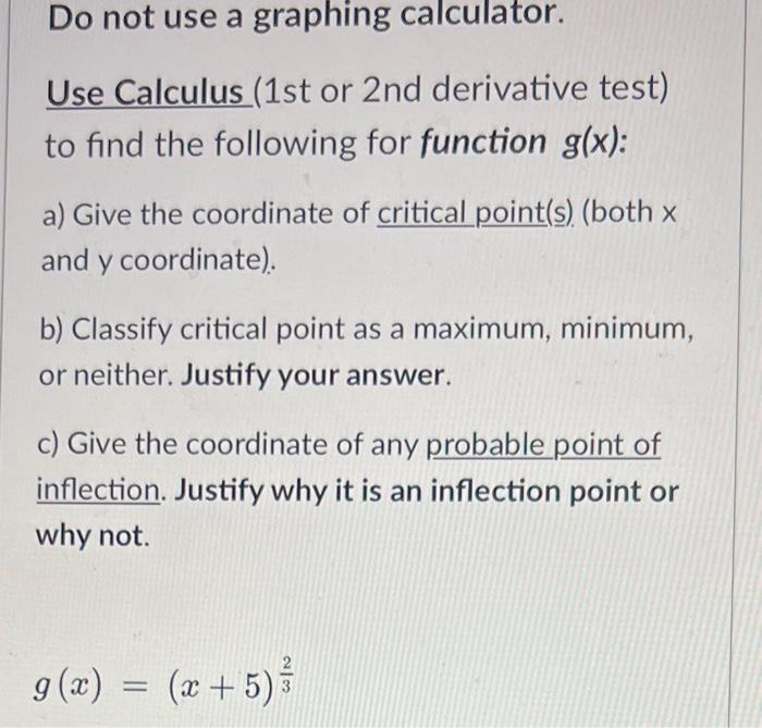 Solved Do not use a graphing calculator. Use Calculus (1st | Chegg.com