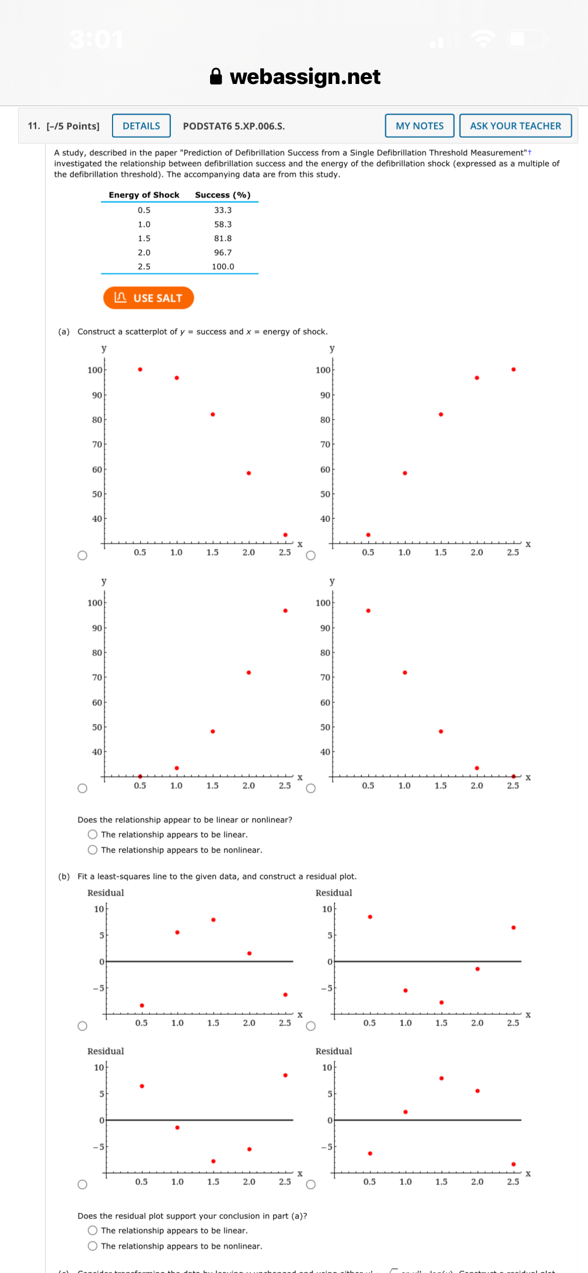 Solved A study, described in the paper "Prediction of | Chegg.com