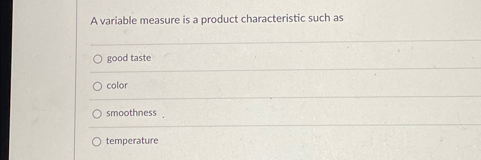 Solved A variable measure is a product characteristic such | Chegg.com
