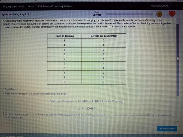 Solved NICK GOODSON - Save & Ext Certify Lesson: 13.3 | Chegg.com