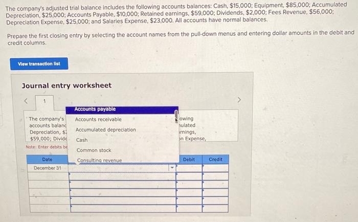 Solved The company's adjusted trial balance as follows | Chegg.com