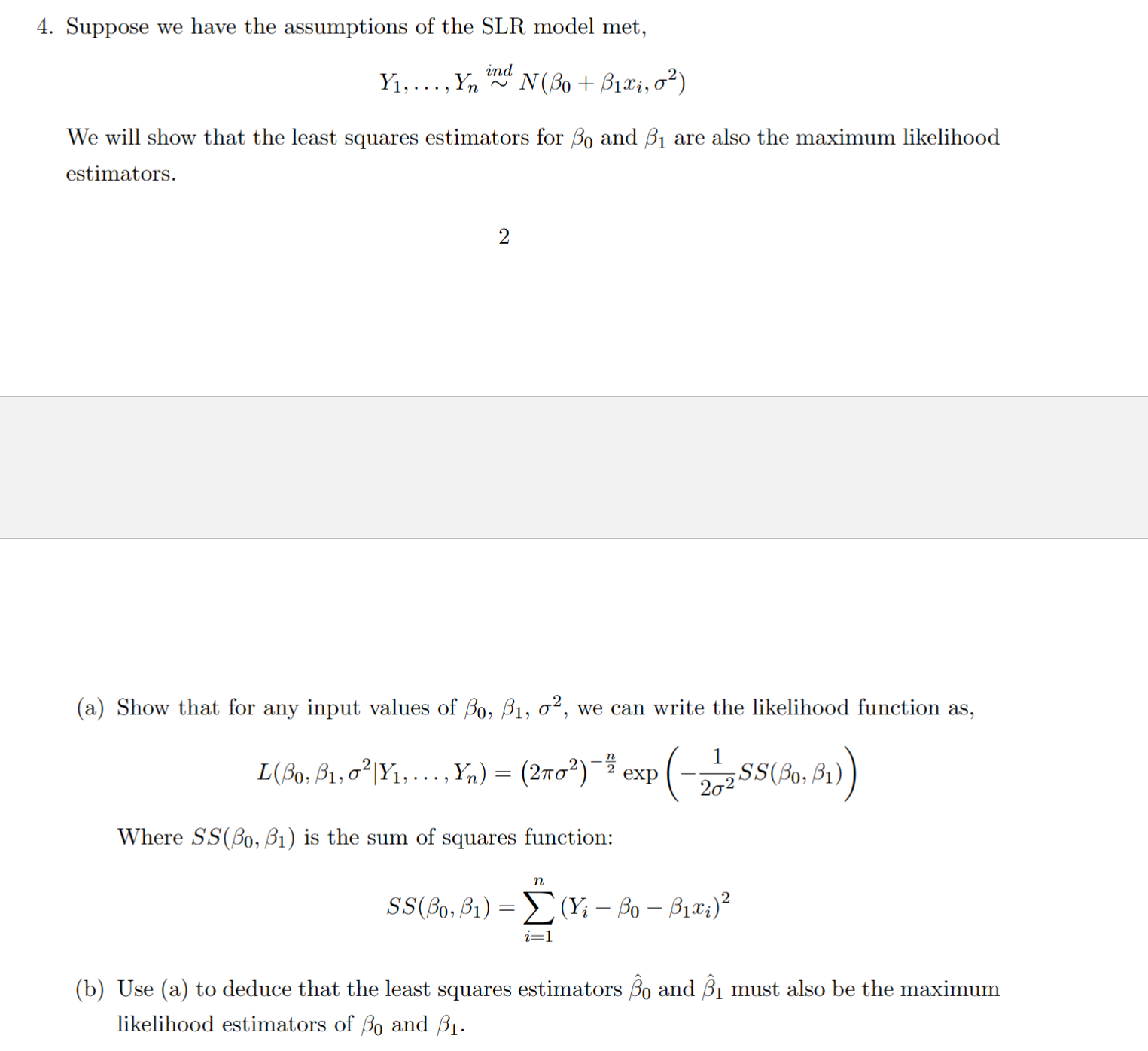 Solved Suppose we have the assumptions of the SLR model | Chegg.com