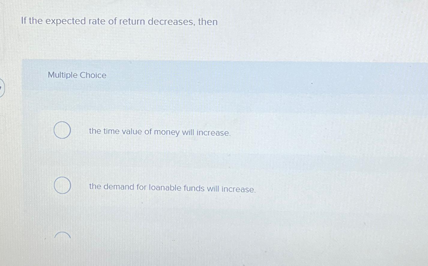 Solved If the expected rate of return decreases, | Chegg.com