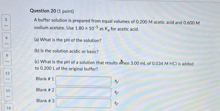 Solved A buffer solution is prepared from equal volumes of | Chegg.com