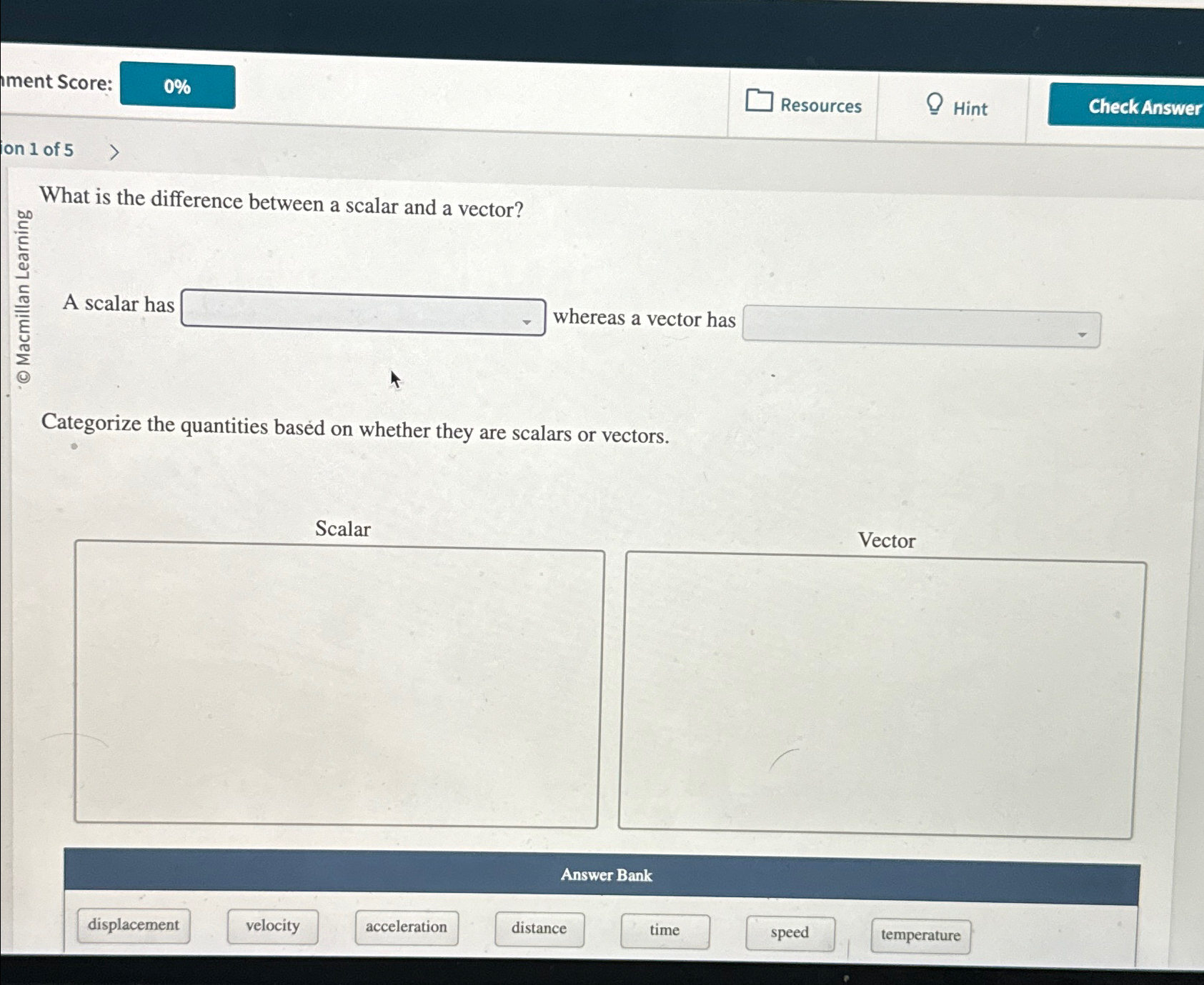 Solved iment Score:0%ResourcesHinton 1 ﻿of 5What is the | Chegg.com