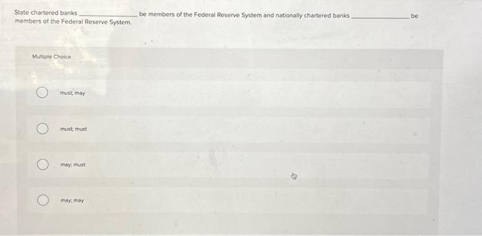 State chartered banks members of the Federal Reserve | Chegg.com