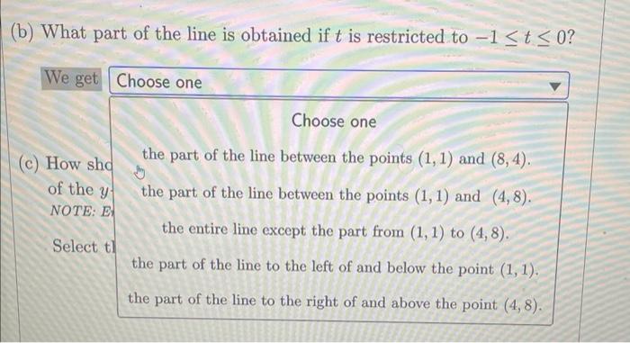 Solved A line is parameterized by x=4+3t and y=8+7t. (a) | Chegg.com