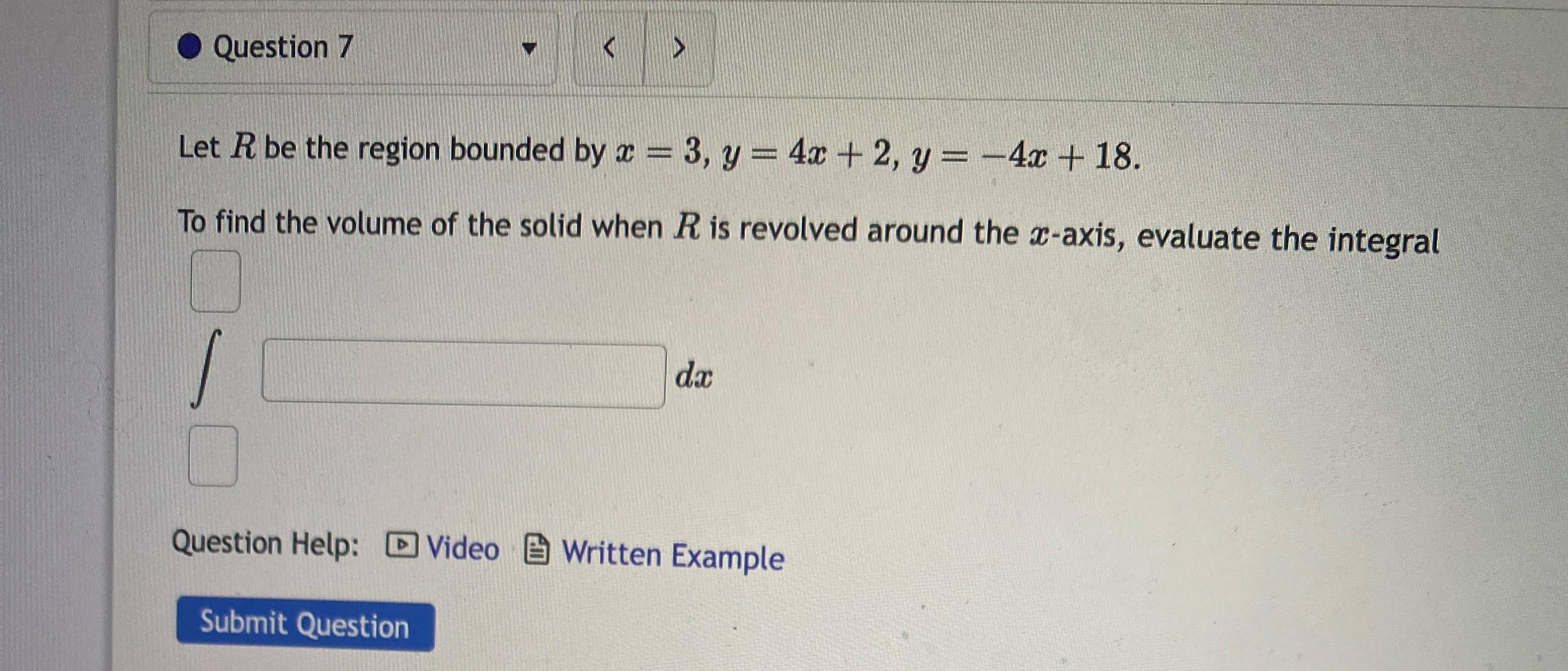 Solved Question 7Let R ﻿be the region bounded by | Chegg.com