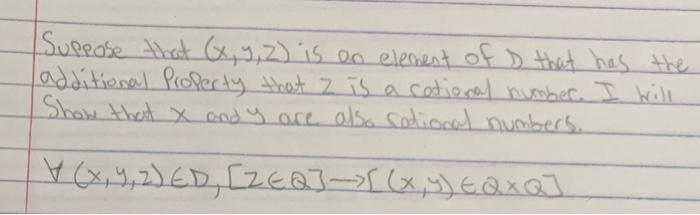 Solved Surpose that (x,y,z) is an elenent of D that has the | Chegg.com