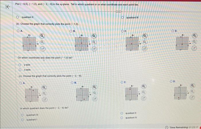 Solved Plot (−6,5),(−1,0), and (−2,−6) in the xy-plane. Tell | Chegg.com