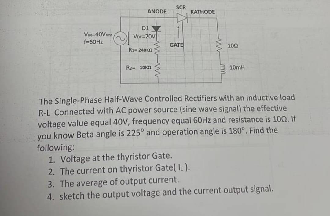 Solved The Single-Phase Half-Wave Controlled Rectifiers with | Chegg.com