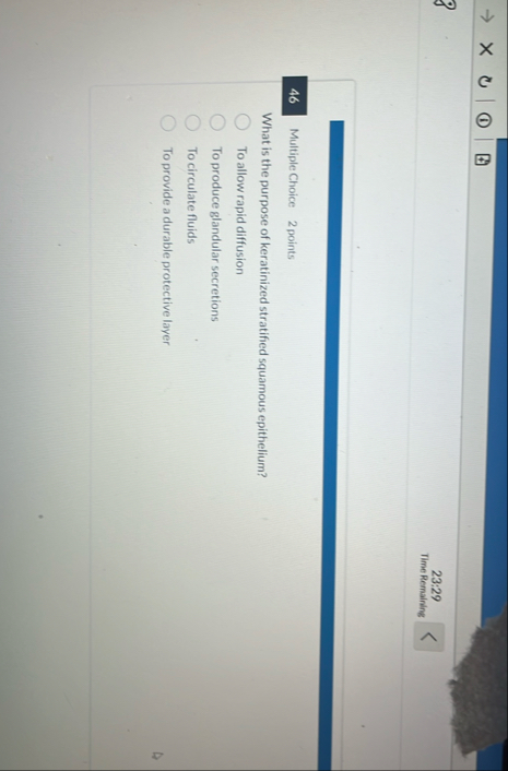 Solved 23:29Time Remaining46Multiple Choice 2 ﻿pointsWhat is | Chegg.com