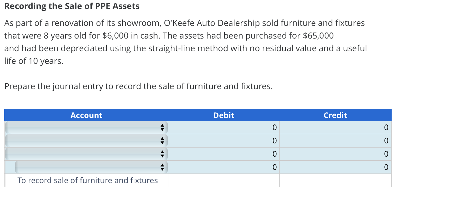Solved Recording the Sale of PPE AssetsAs part of a | Chegg.com