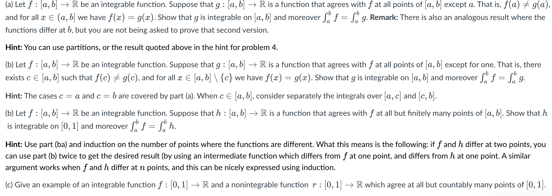 Solved and for all xin(a,b] ﻿we have f(x)=g(x). ﻿Show that g | Chegg.com