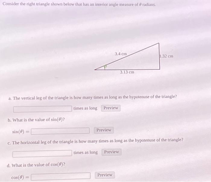 Solved Consider the right triangle shown below that has an | Chegg.com