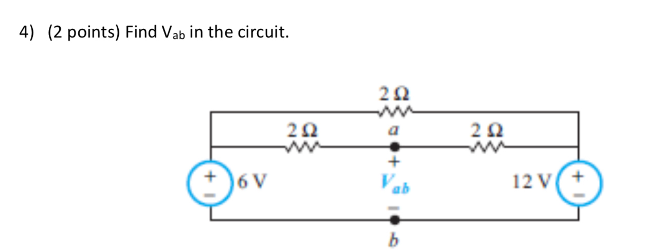 Solved Find Vab ﻿in the circuit. | Chegg.com