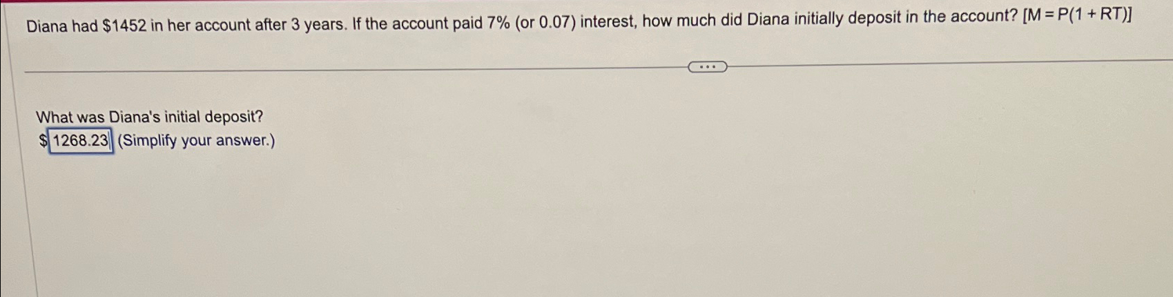 Solved Diana had $1452 ﻿in her account after 3 ﻿years. If | Chegg.com