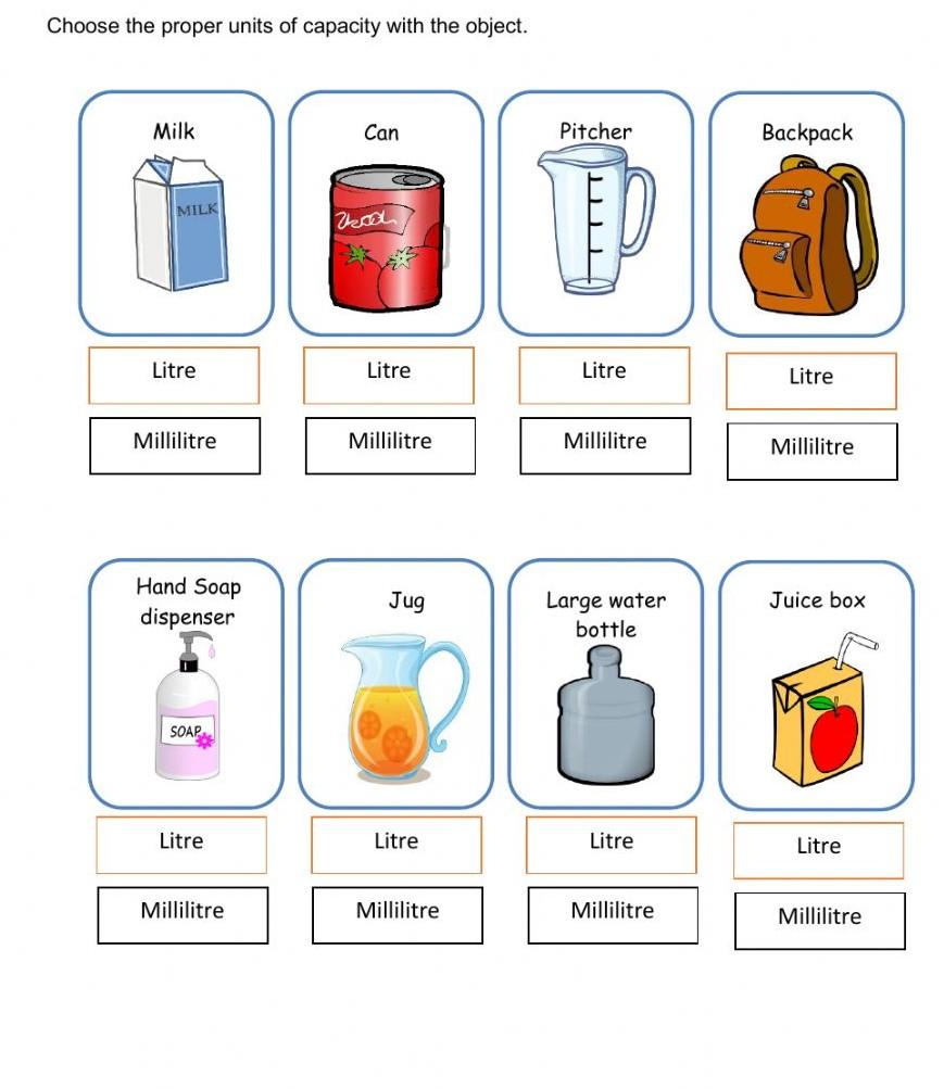 Camanit.Choose the proper units of capacity with the | Chegg.com