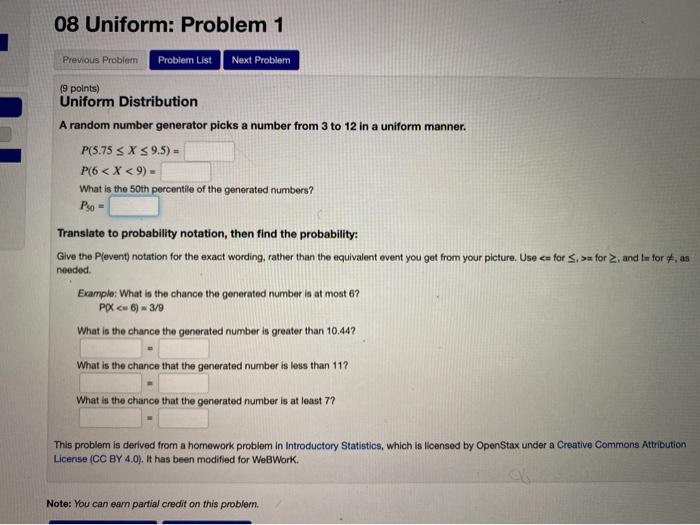 Solved 08 Uniform: Problem 1 Previous Problem Problem List | Chegg.com