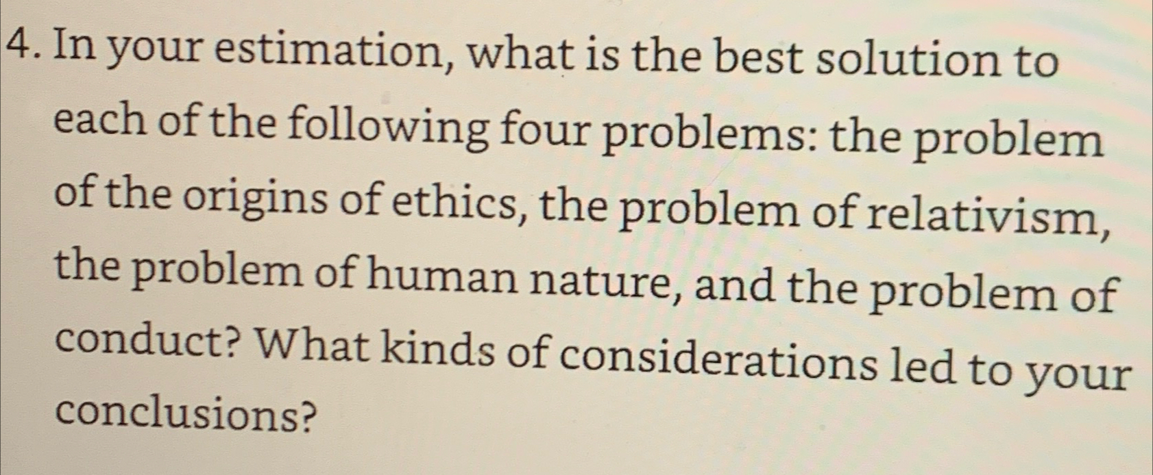 Solved In your estimation, what is the best solution to each | Chegg.com