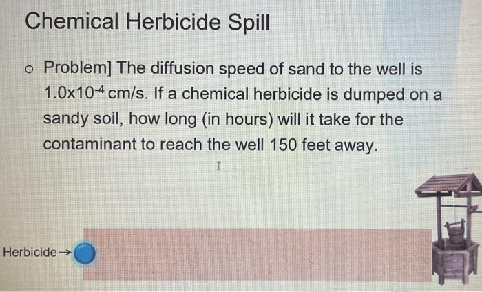 Solved Chemical Herbicide Spill Problem] The diffusion speed | Chegg.com