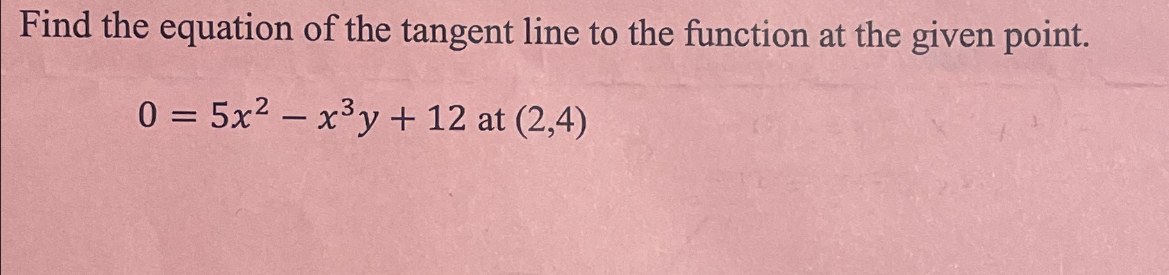 Solved Find the equation of the tangent line to the function | Chegg.com
