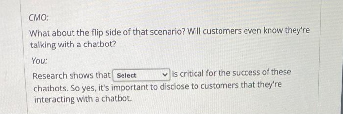 Solved СМО: What about the flip side of that scenario? Will | Chegg.com