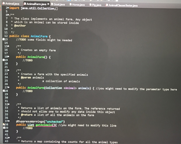 Solved The following classes are included (listed | Chegg.com